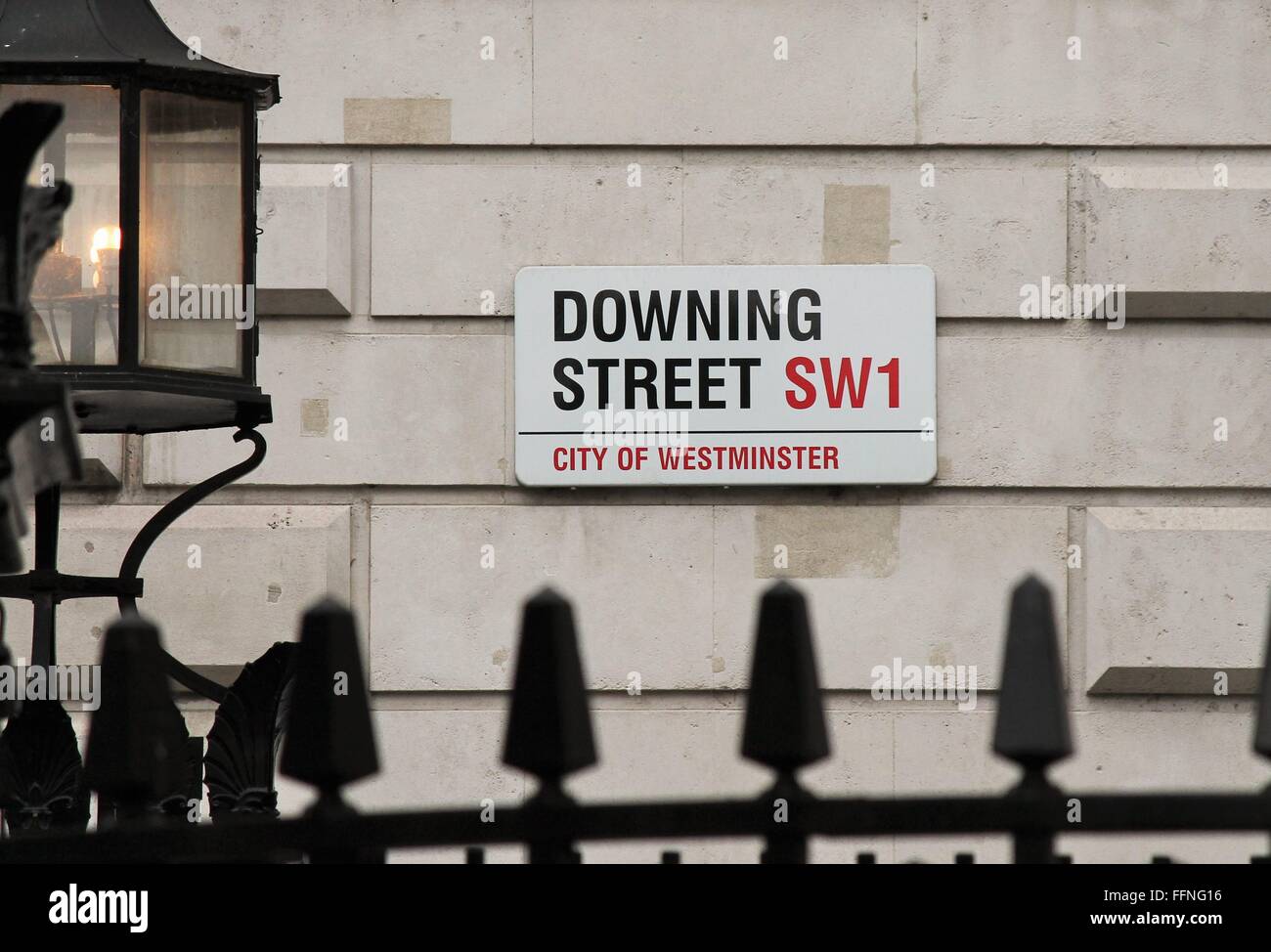 Downing Street Sign in the City of Westminster in London England ...