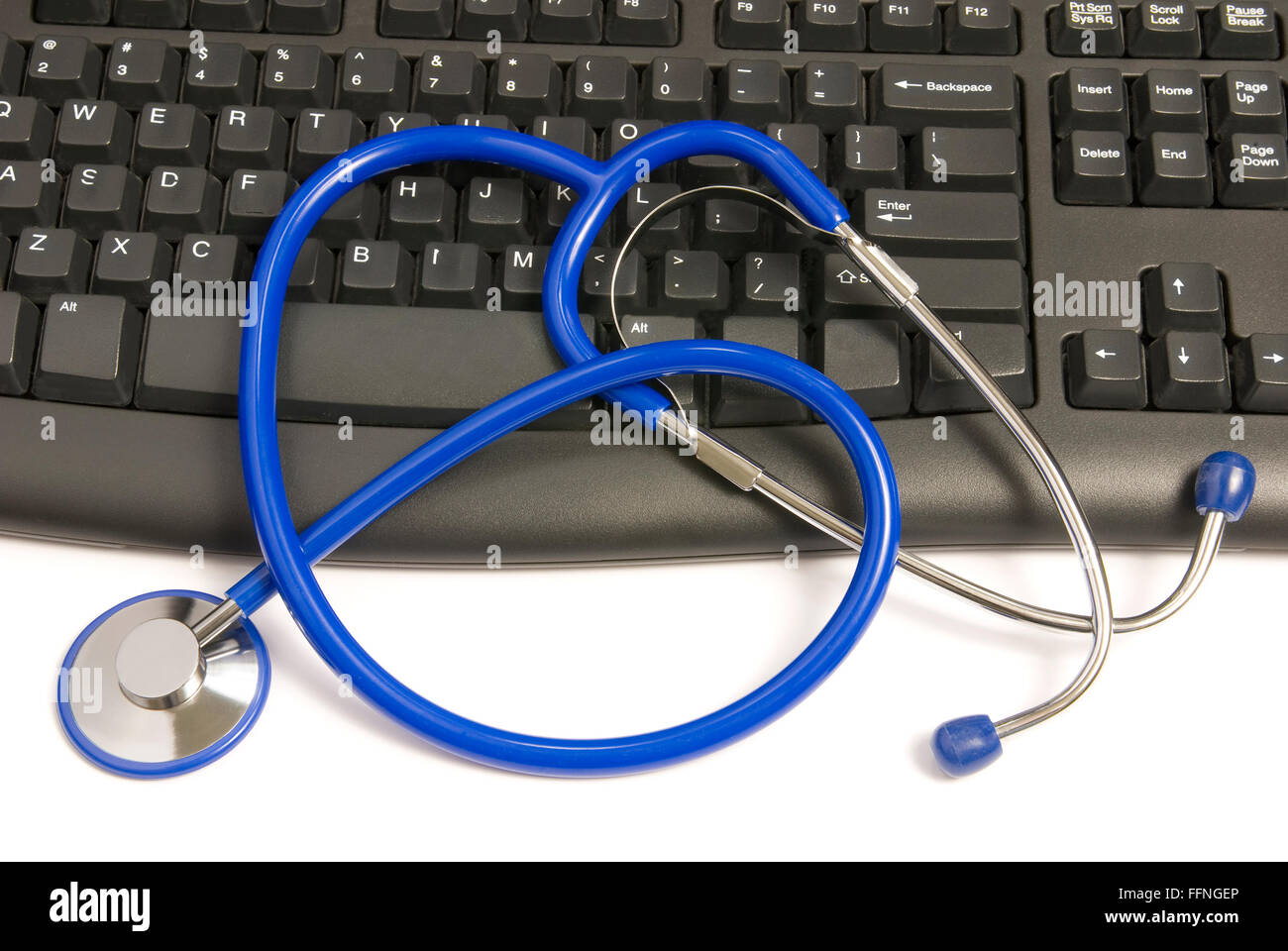 Stethoscope On Computer Keyboard Stock Photo - Alamy