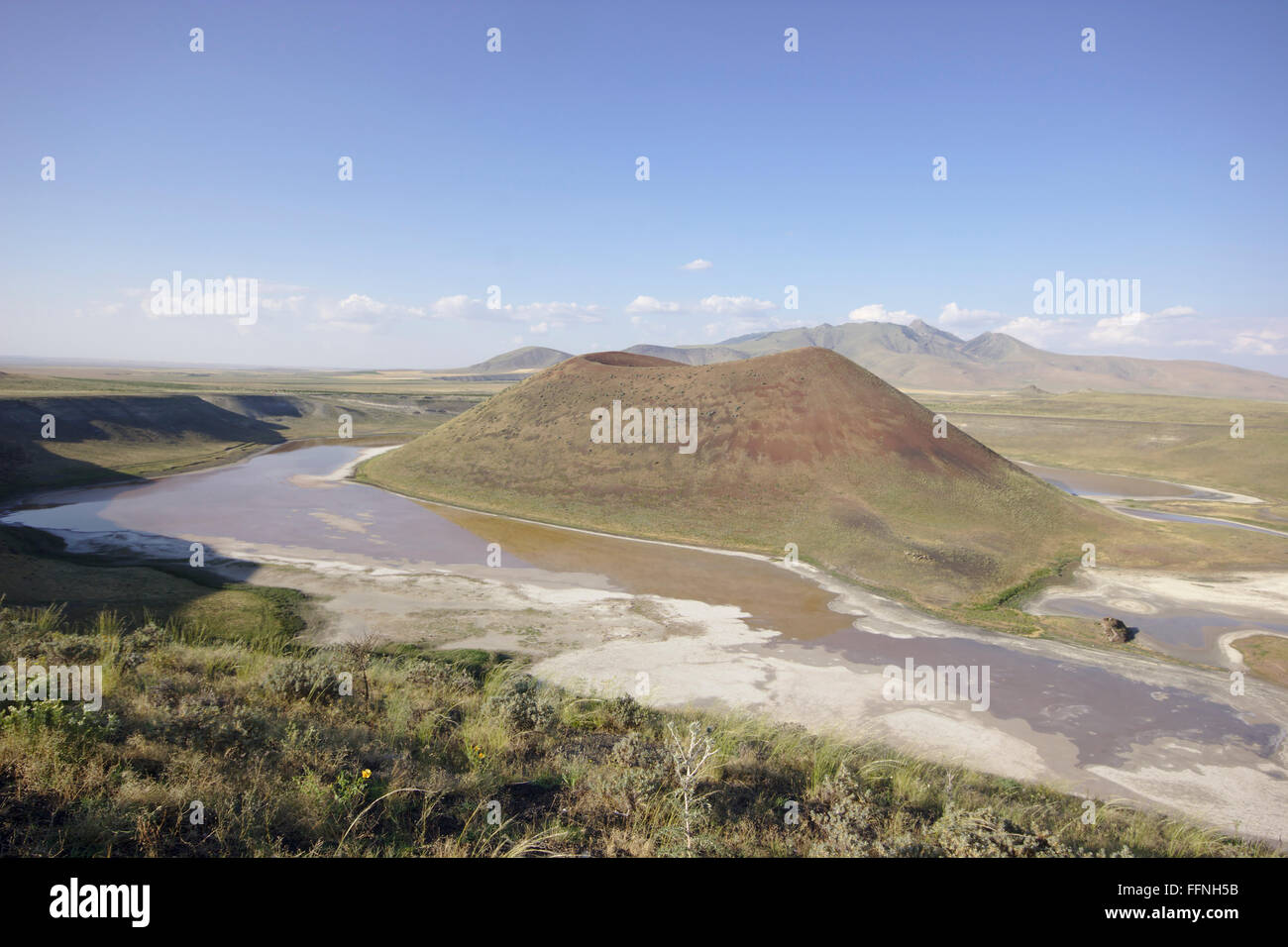 Meke Gölü crater lake (salt lake within a maar crater, a later cinder ...