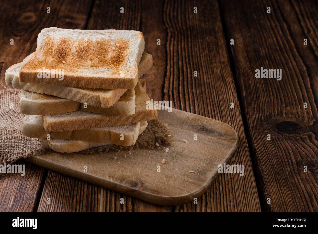 Crispy Toast Bread (selective focus) on wooden background Stock Photo ...