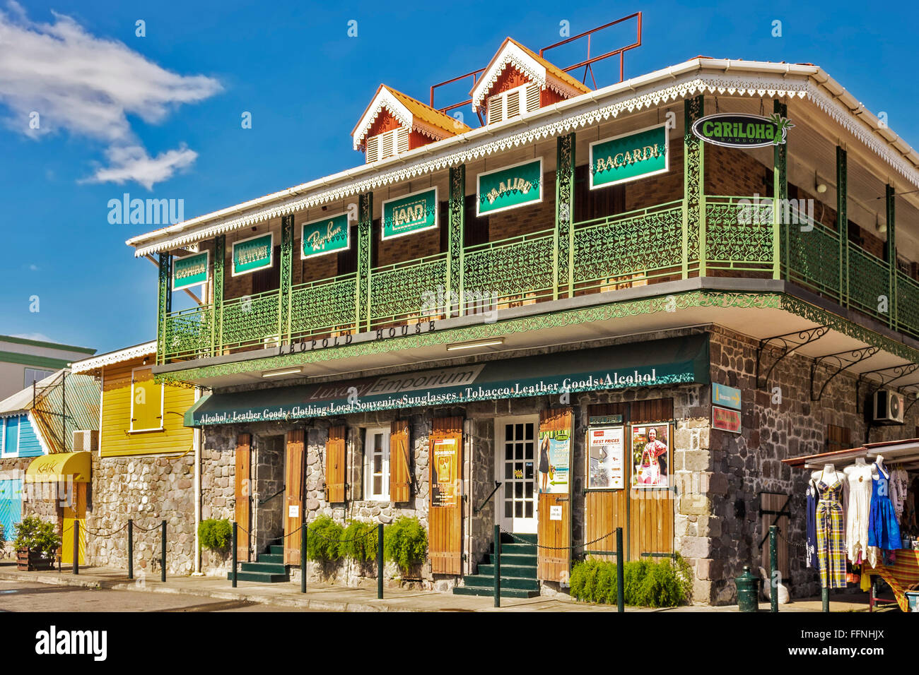 Shop on Waterfront Roseau Dominica West Indies Stock Photo - Alamy