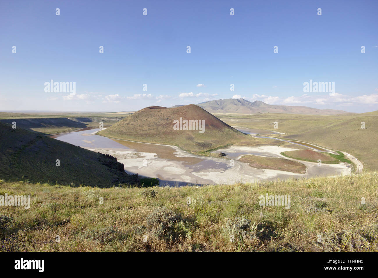 Meke Gölü crater lake (salt lake within a maar crater, a later cinder ...
