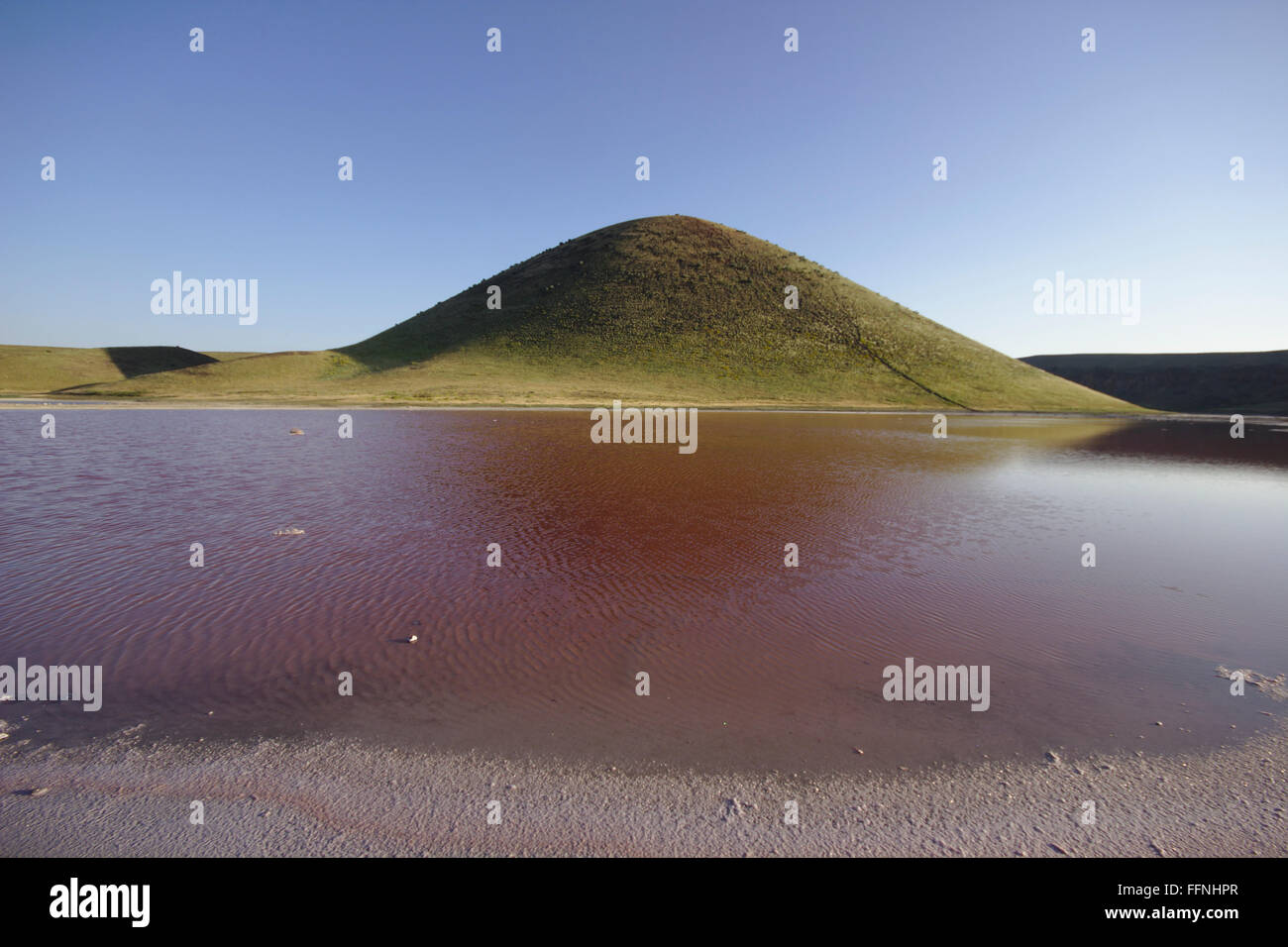 Meke Gölü crater lake (salt lake within a maar crater, a later cinder ...