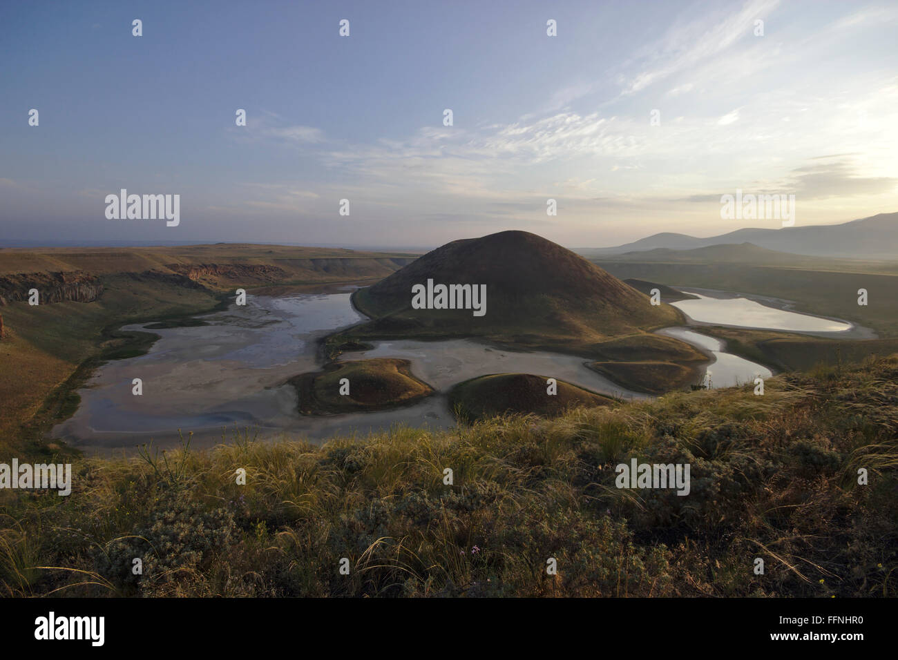 Meke Gölü crater lake (salt lake within a maar crater, a later cinder ...