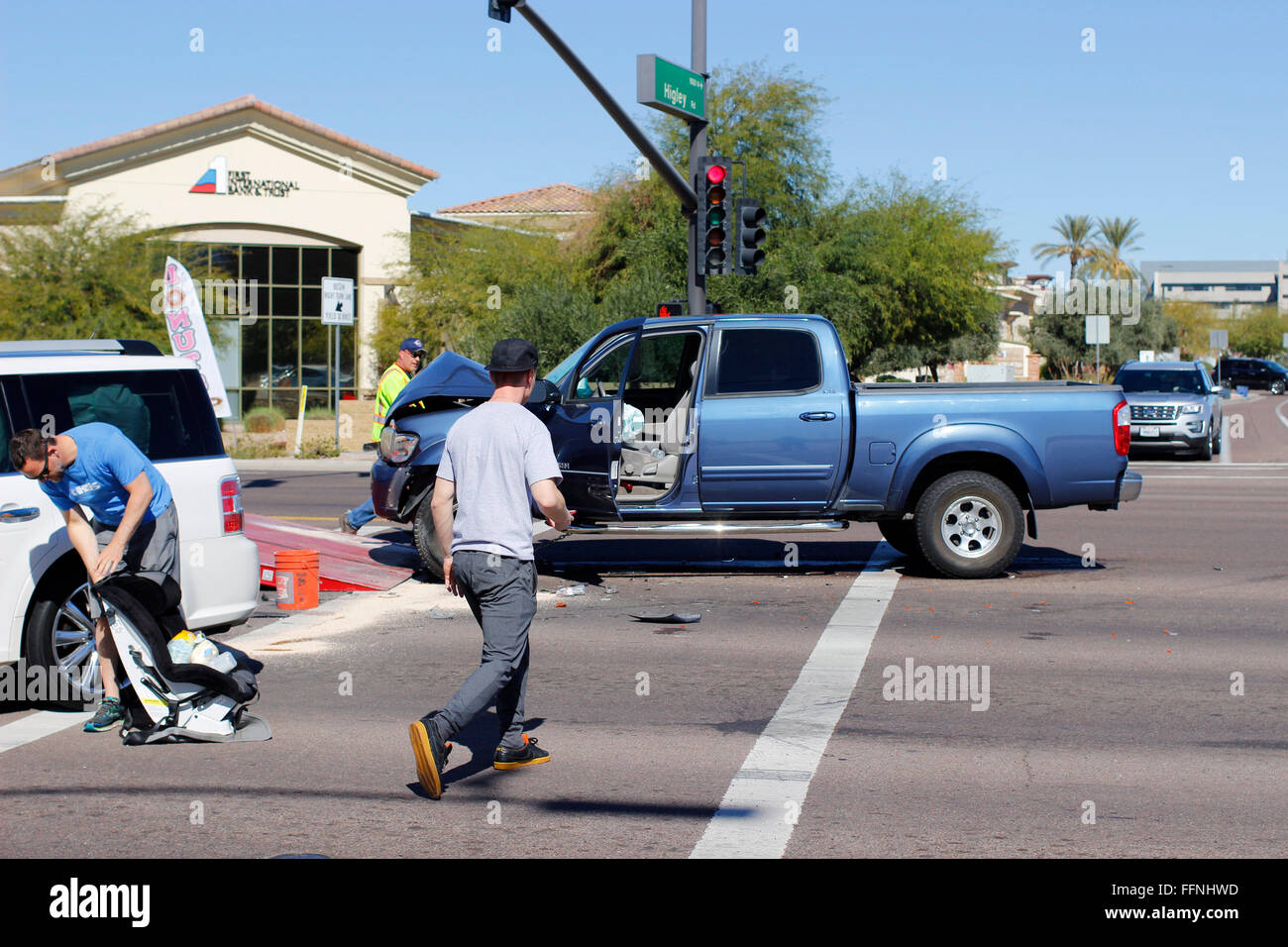 Gilbert, Arizona, USA. 16th February, 2016. A truck, SUV, and a ...