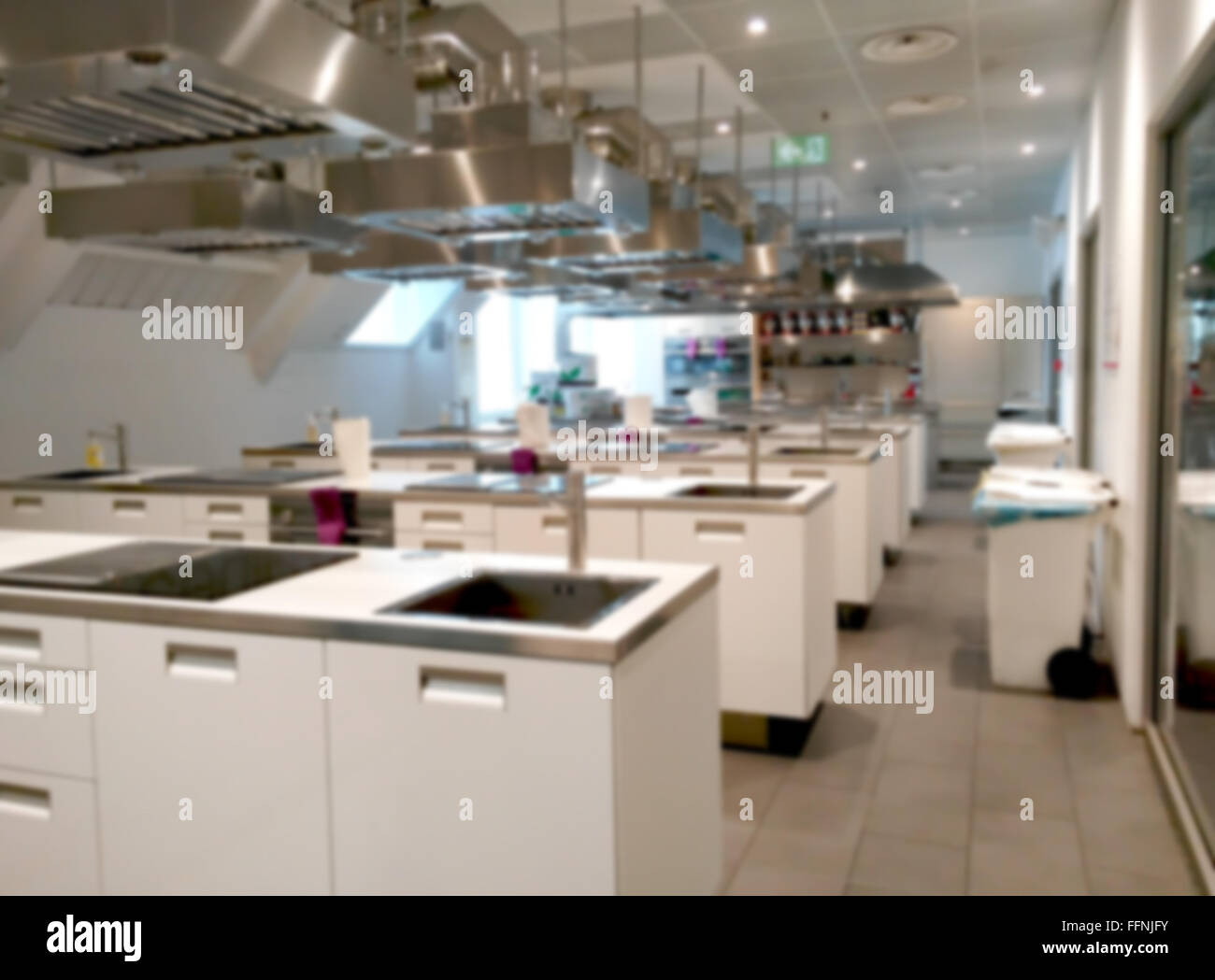 Blurry Kitchen Laboratory interior background (Kitchen Seminary Room ...