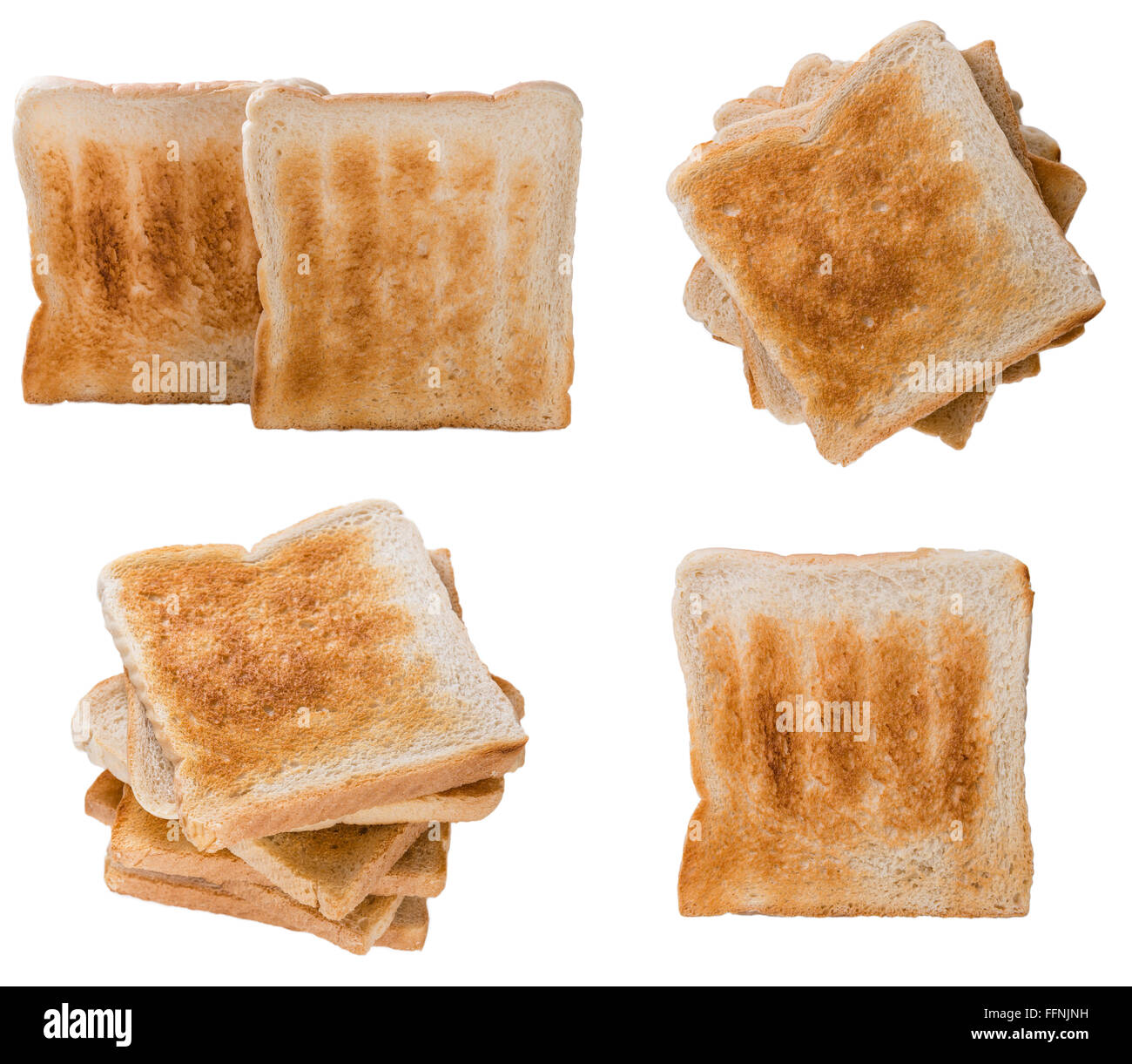 Sliced Toast Bread (close-up shot) isolated on white background Stock ...