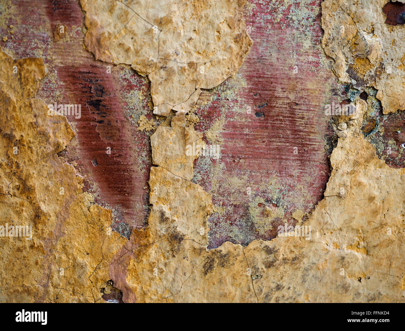 Peeling rendering on an old wall in Faversham Kent Stock Photo - Alamy