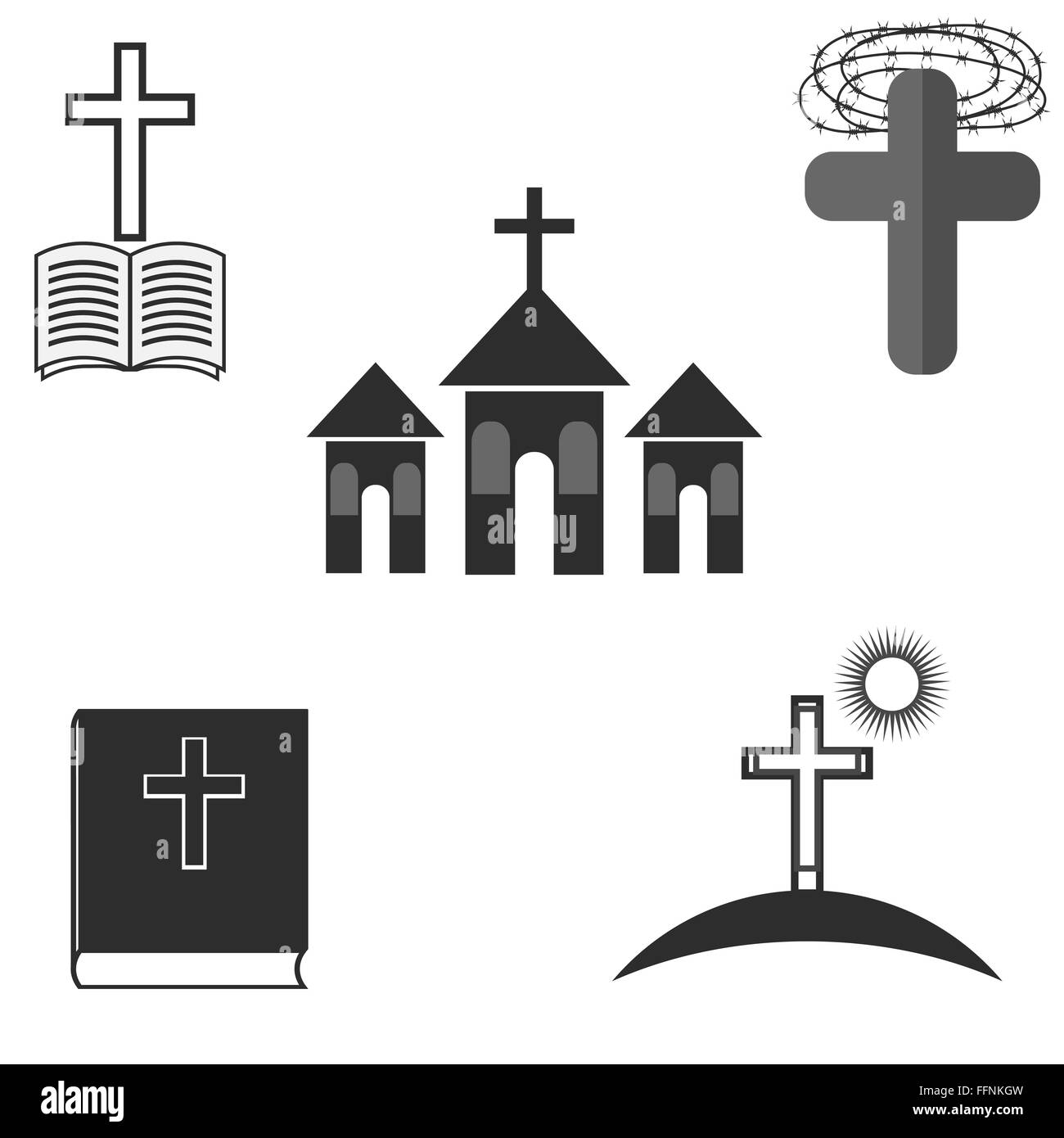 Religion icons Black and White Stock Photos & Images - Alamy