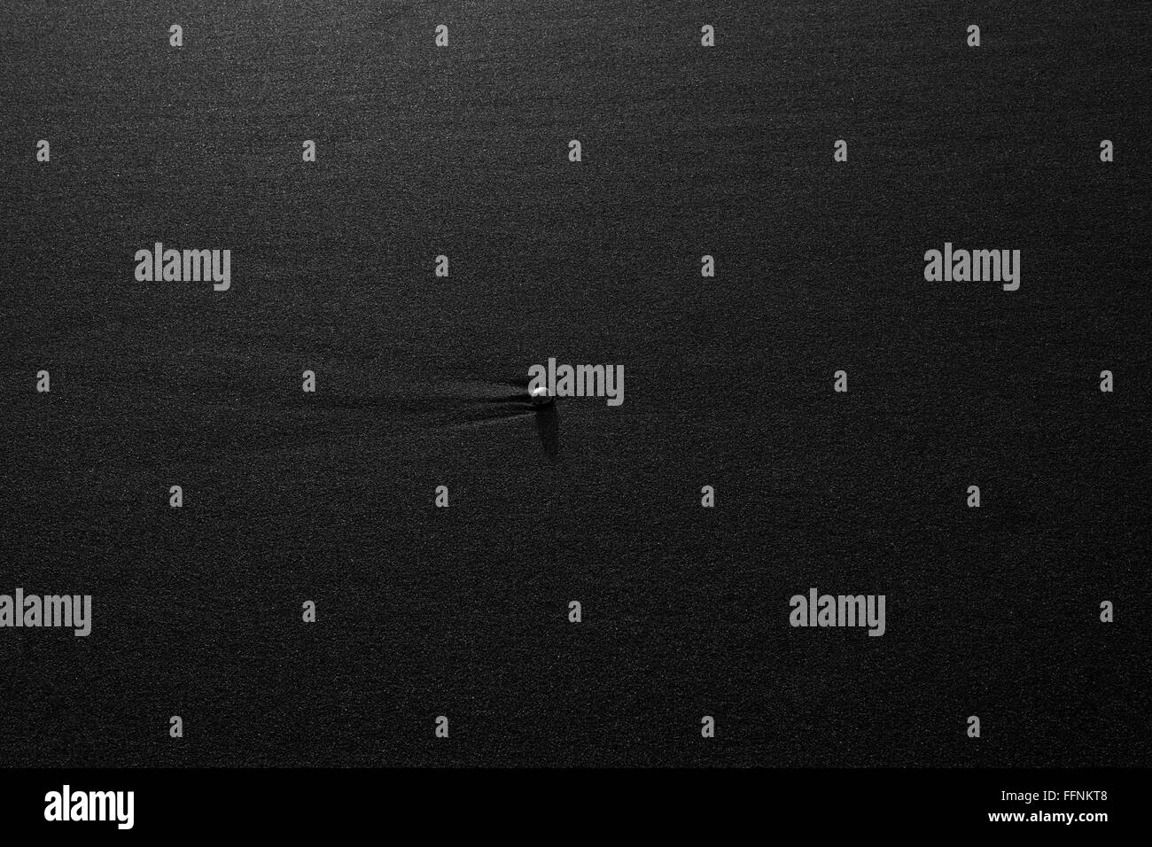 One small stone at the sand beach, Breidamerkursandur, south east ...