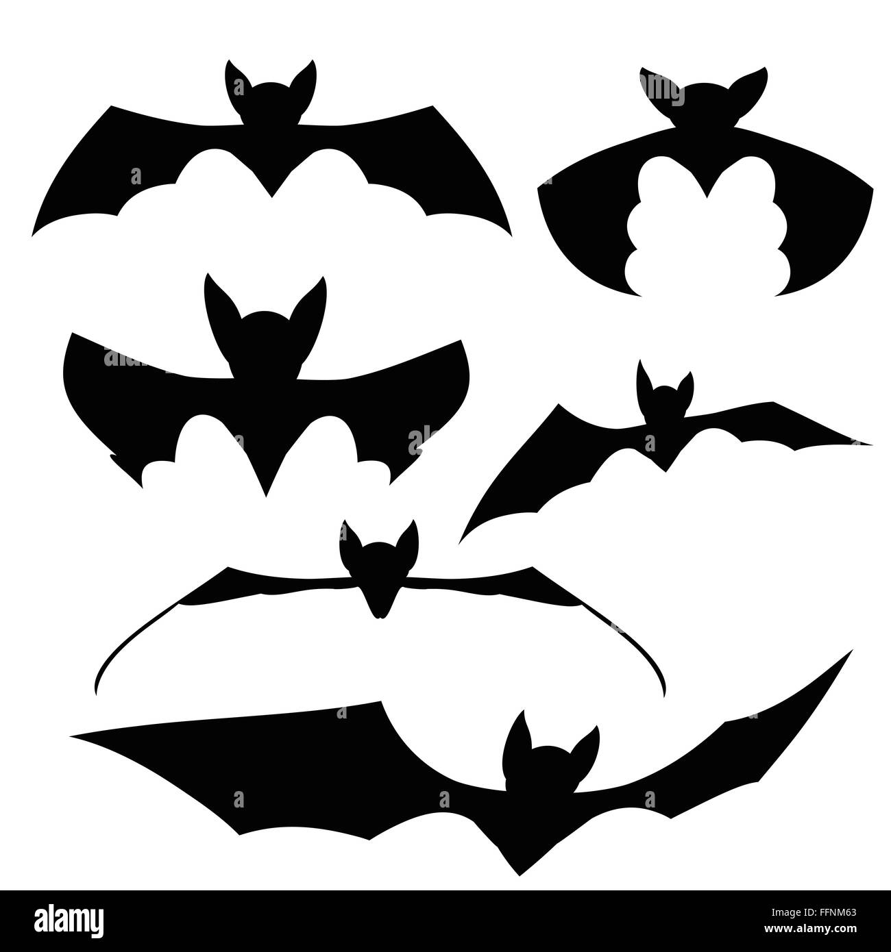 Bats Black Silhouettes Stock Photo - Alamy