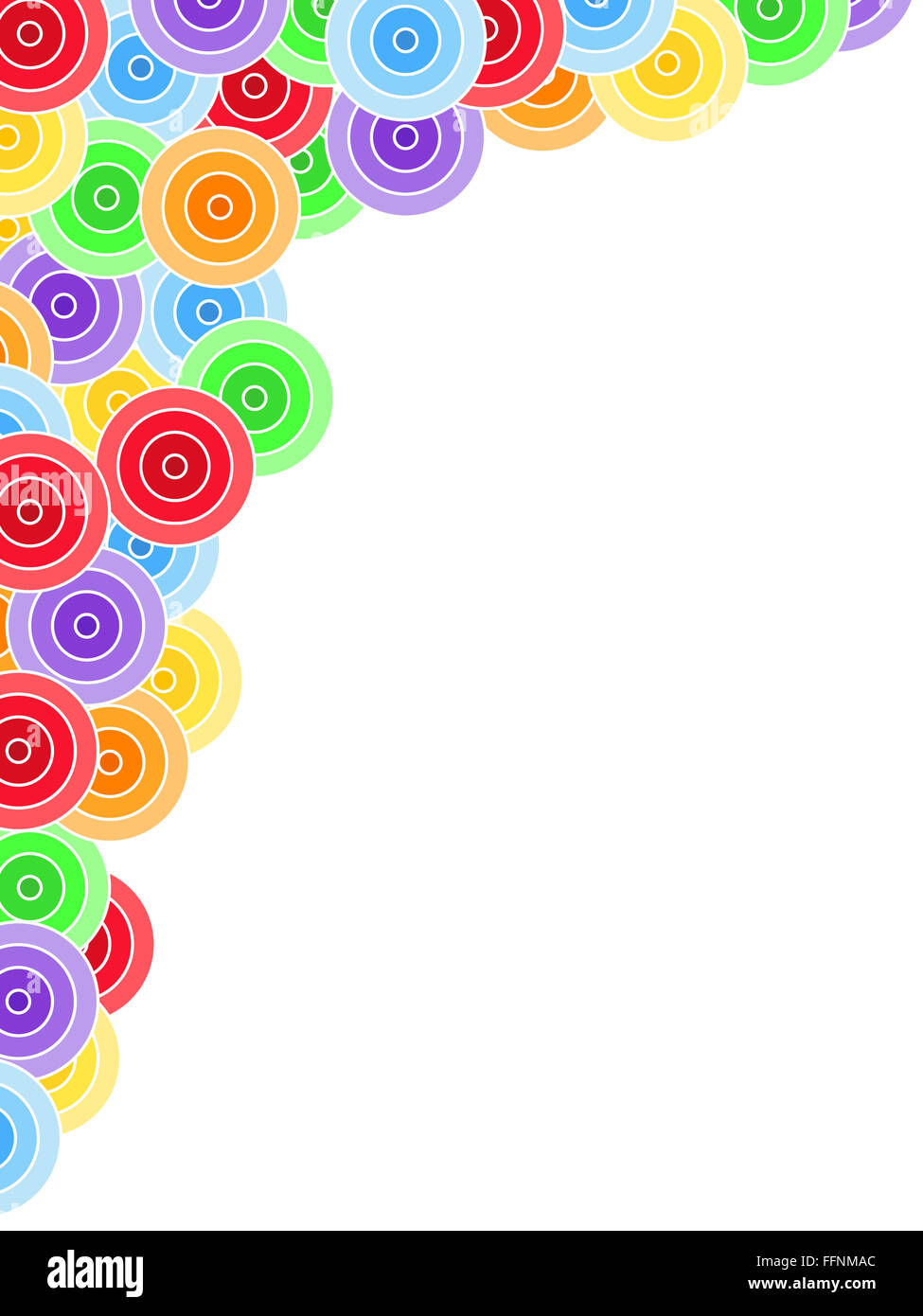 Letterhead or border made of colorful circles Stock Photo - Alamy