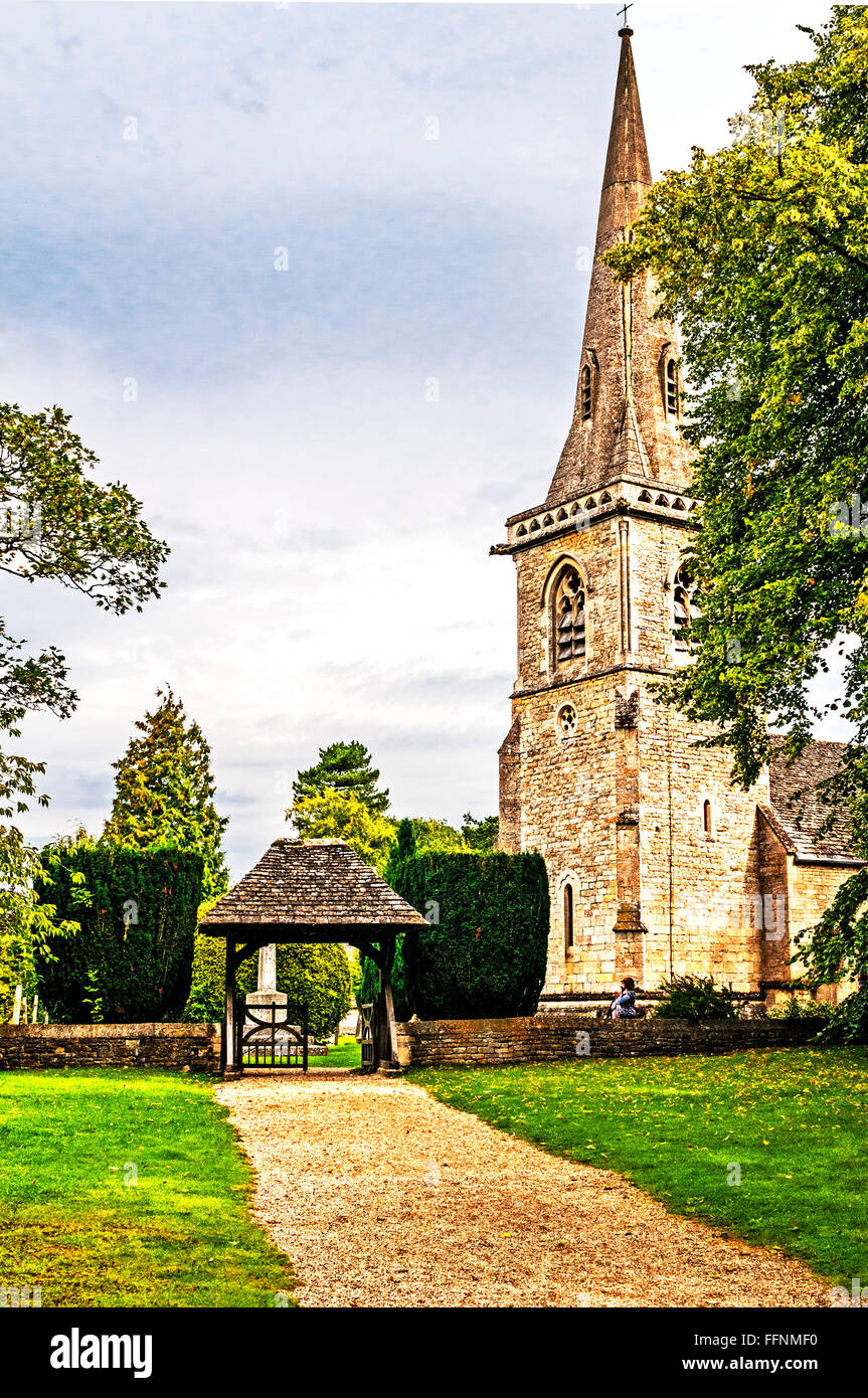 St. Mary's Church, Lower Slaughter, Cotswolds, Gloucestershire, England ...