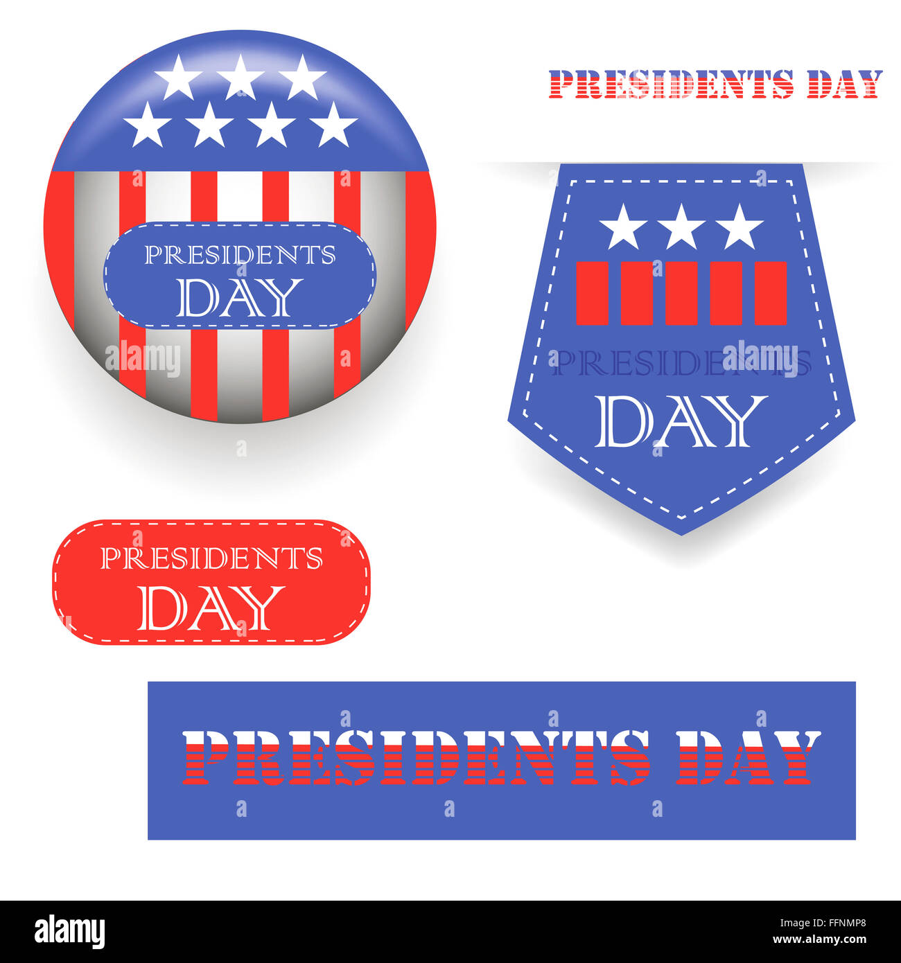 Blue red presidents day text Cut Out Stock Images & Pictures - Alamy