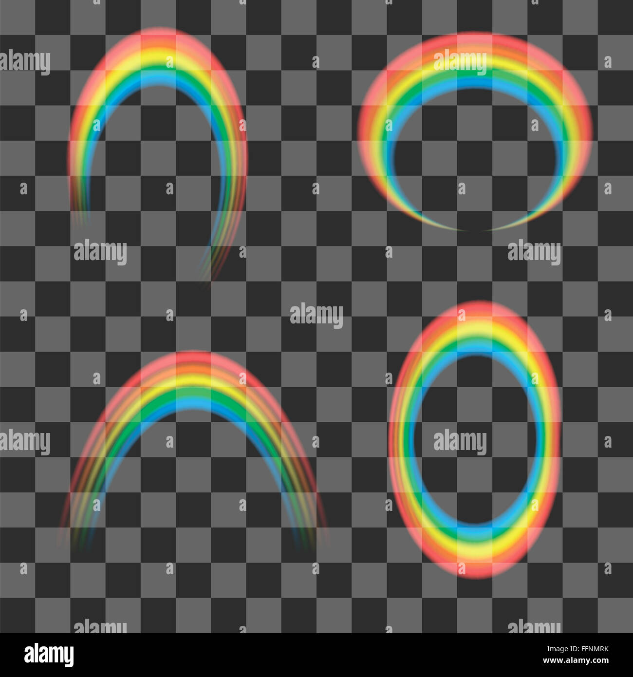 Set of Transparent Rainbow Icons Stock Photo - Alamy