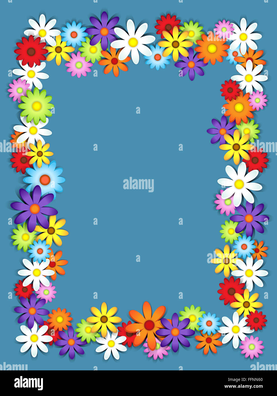Colorful 3d flower frame over hi-res stock photography and images - Alamy