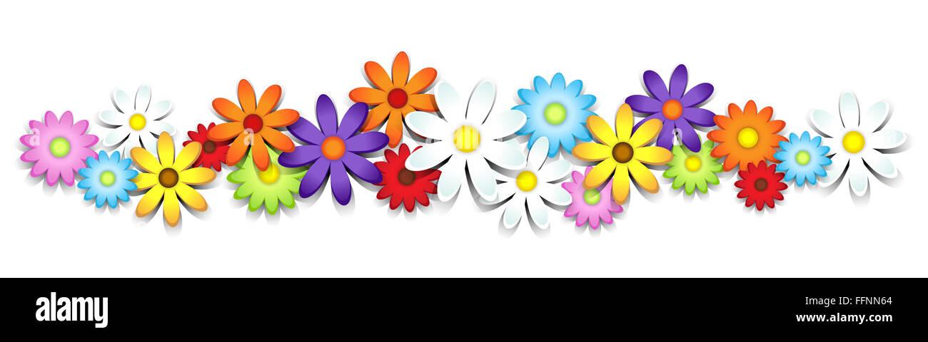 White Daisy Border Clip Art