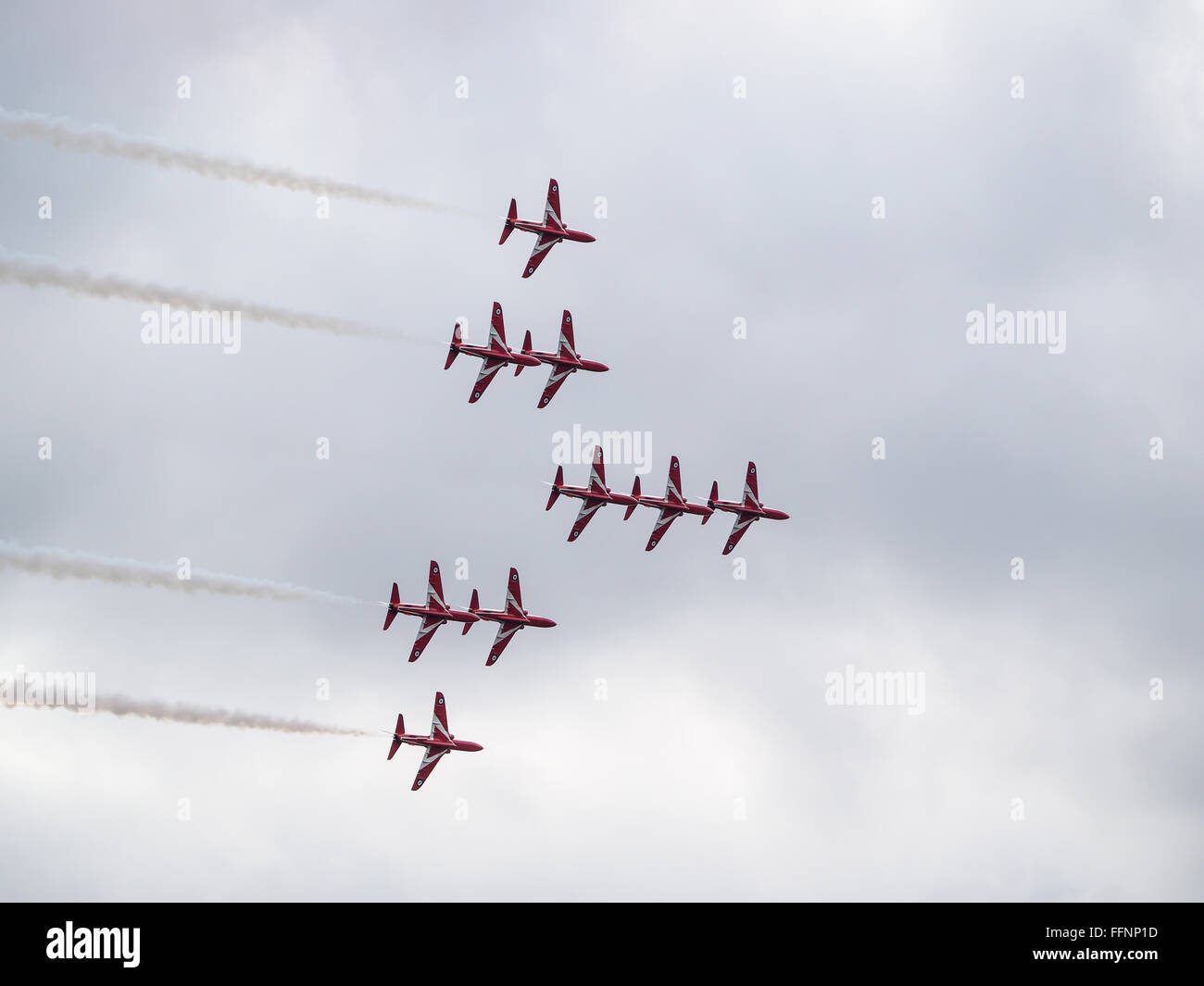 Red Arrows display team 50th anniversary at Biggin Hill airport Stock ...