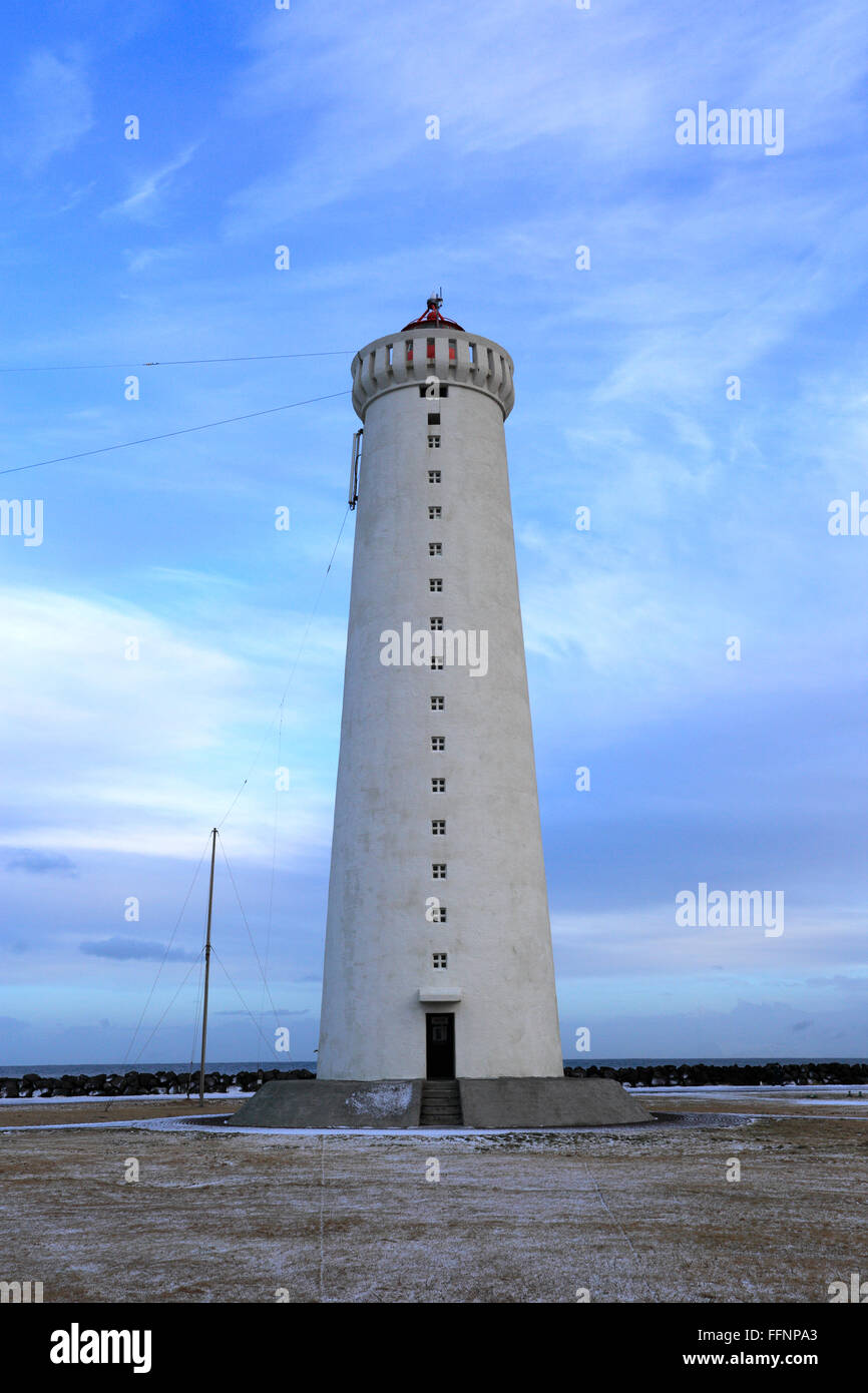Gardskagi Lighthouse, Gardur village, Reykjanes Peninsula, South West ...