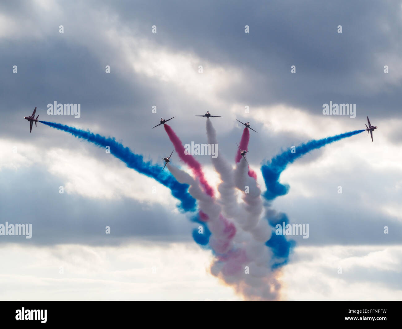 Red Arrows display team 50th anniversary at Biggin Hill airport Stock ...