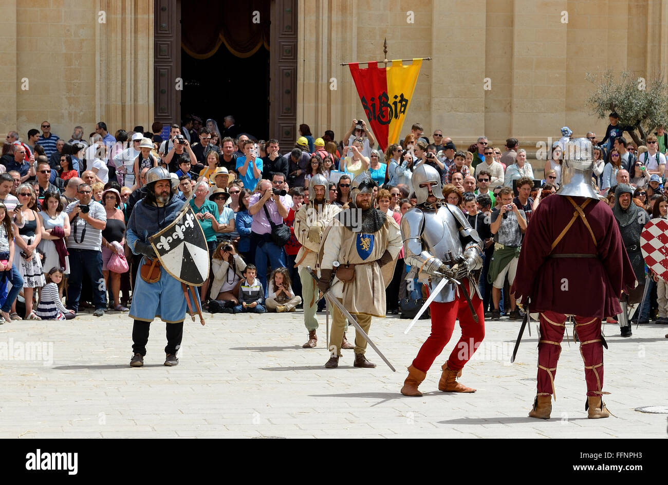 The Mdina medieval festival and tourists, Mdina, Malta Stock Photo - Alamy