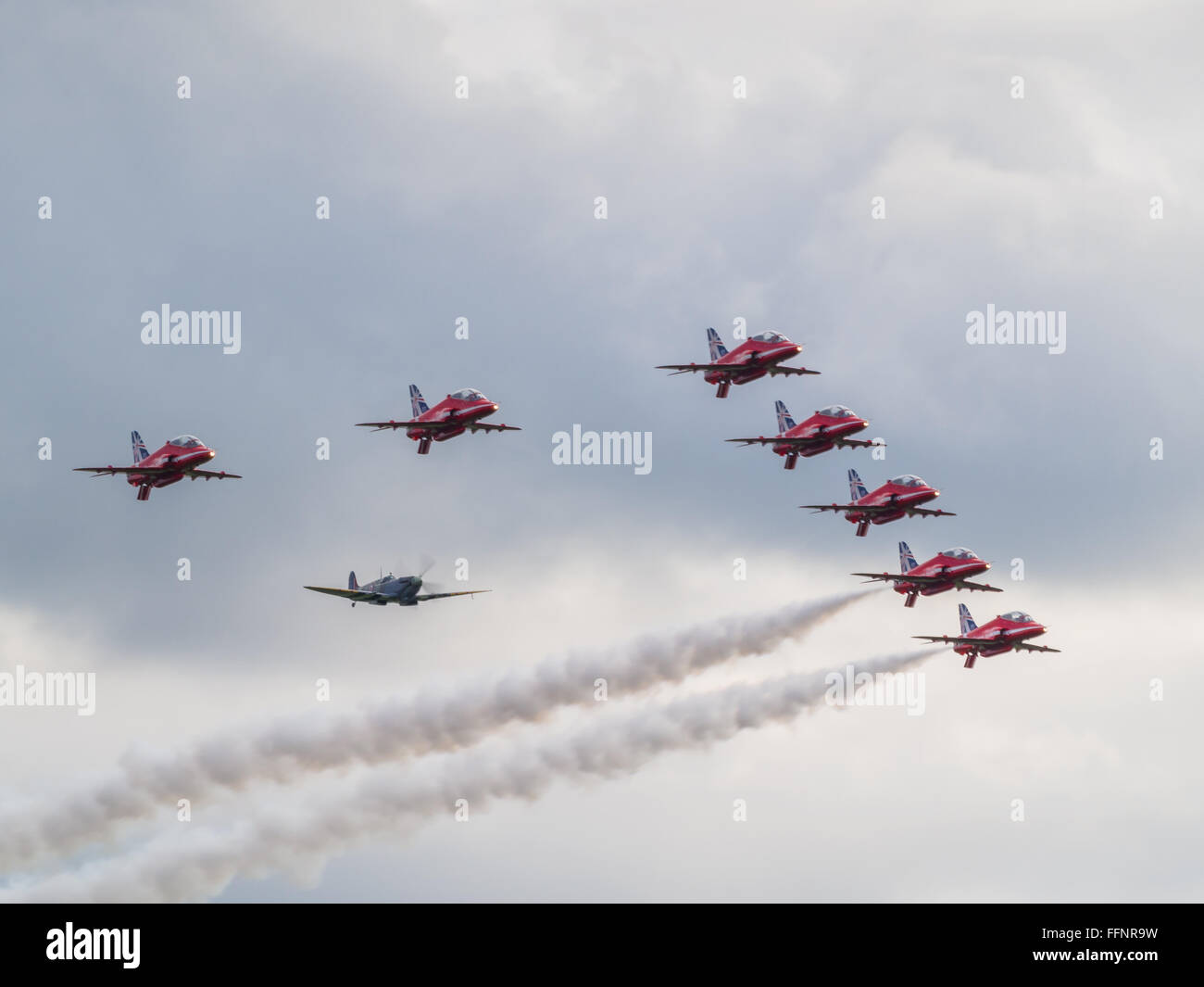 Red Arrows 50th anniversary at Biggin Hill airport escorting a ...
