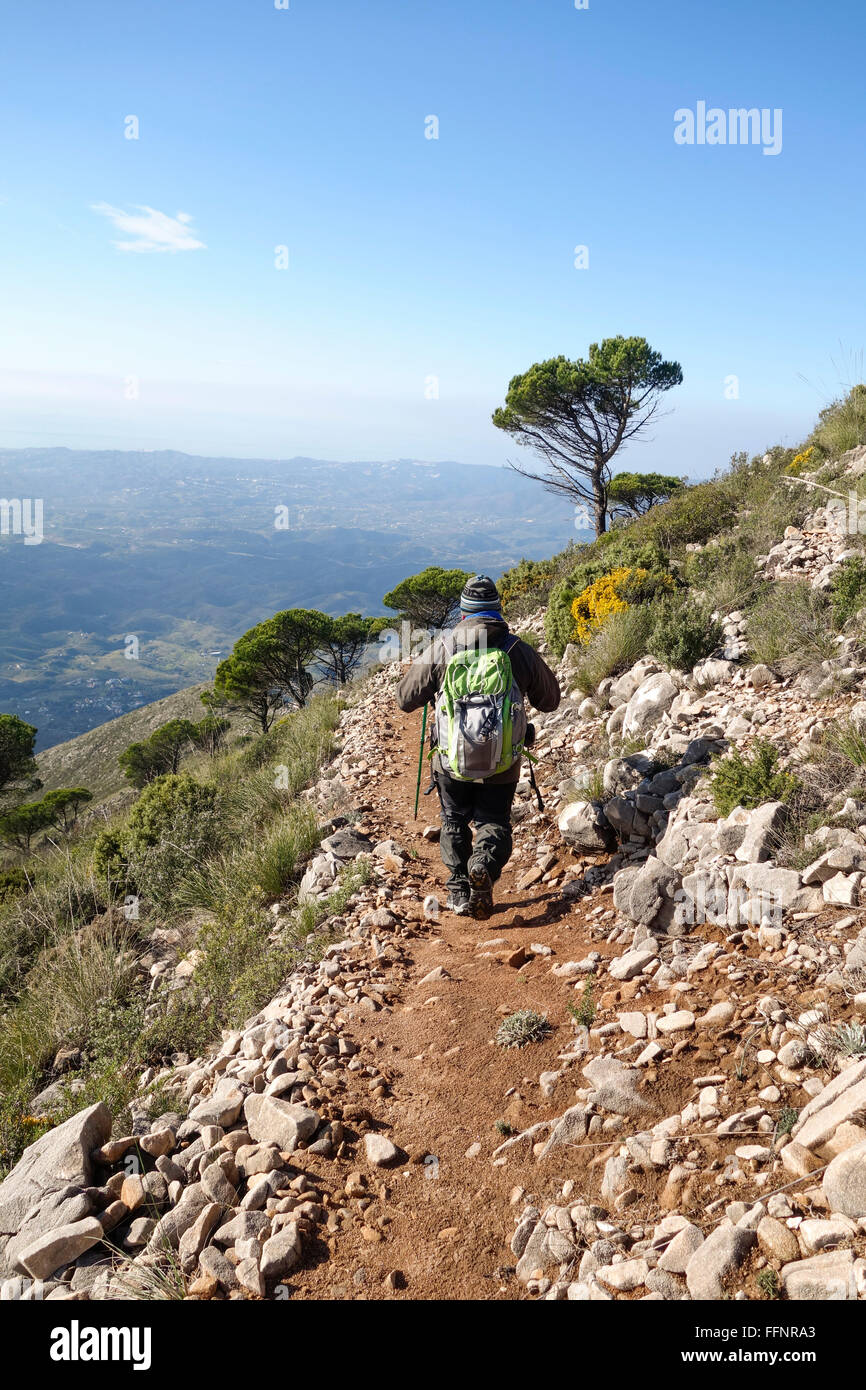 Walking down mountain trail hi-res stock photography and images - Alamy