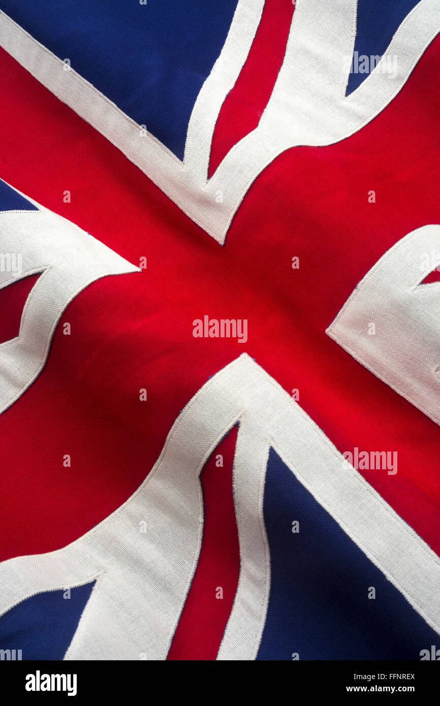 BRITISH UNION JACK FLAG MADE OF STITCHED COTTON BUNTING Stock Photo - Alamy