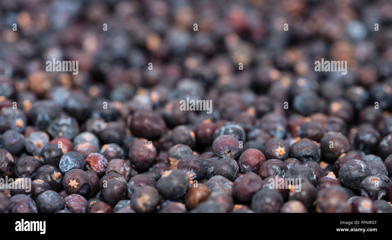 Heap of dried Juniper Berries for use as background image (close-up ...
