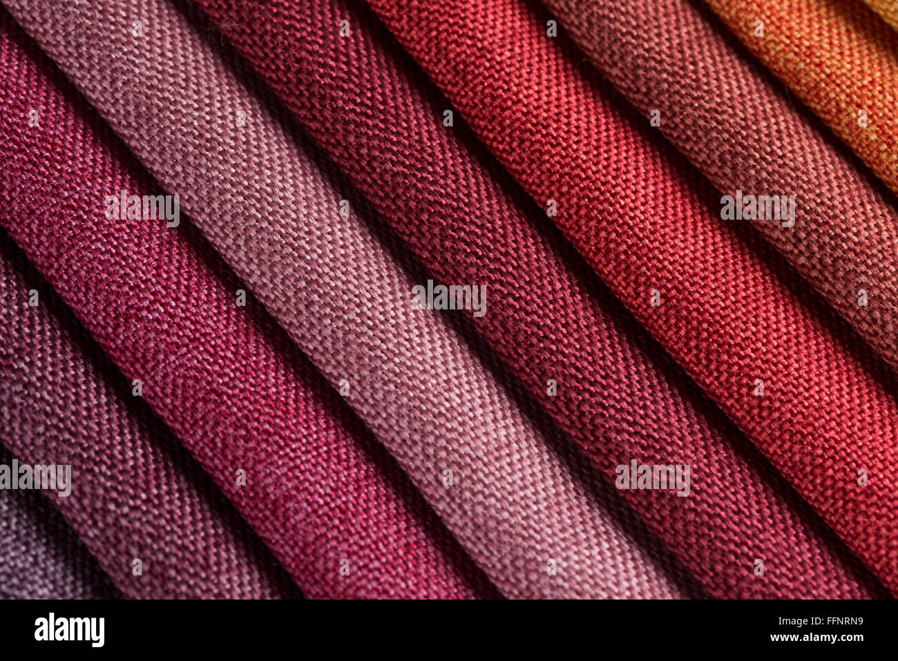 Closeup detail of multi color fabric samples texture background Stock ...
