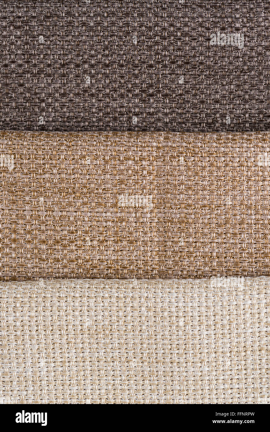 Closeup detail of multi color fabric samples texture background Stock ...