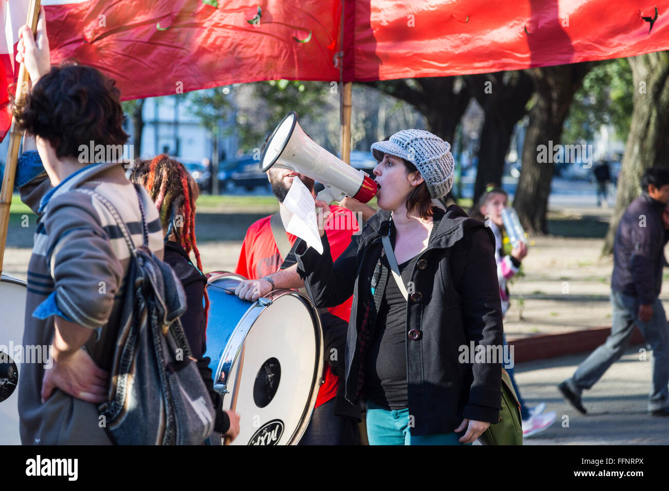 Protesting with a megaphone hi-res stock photography and images - Alamy
