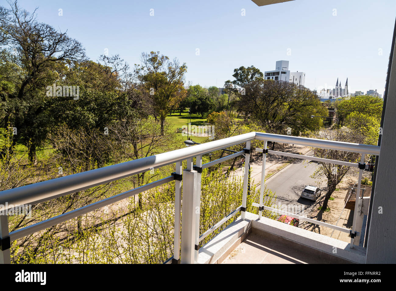 Park view from a balcony Stock Photo - Alamy