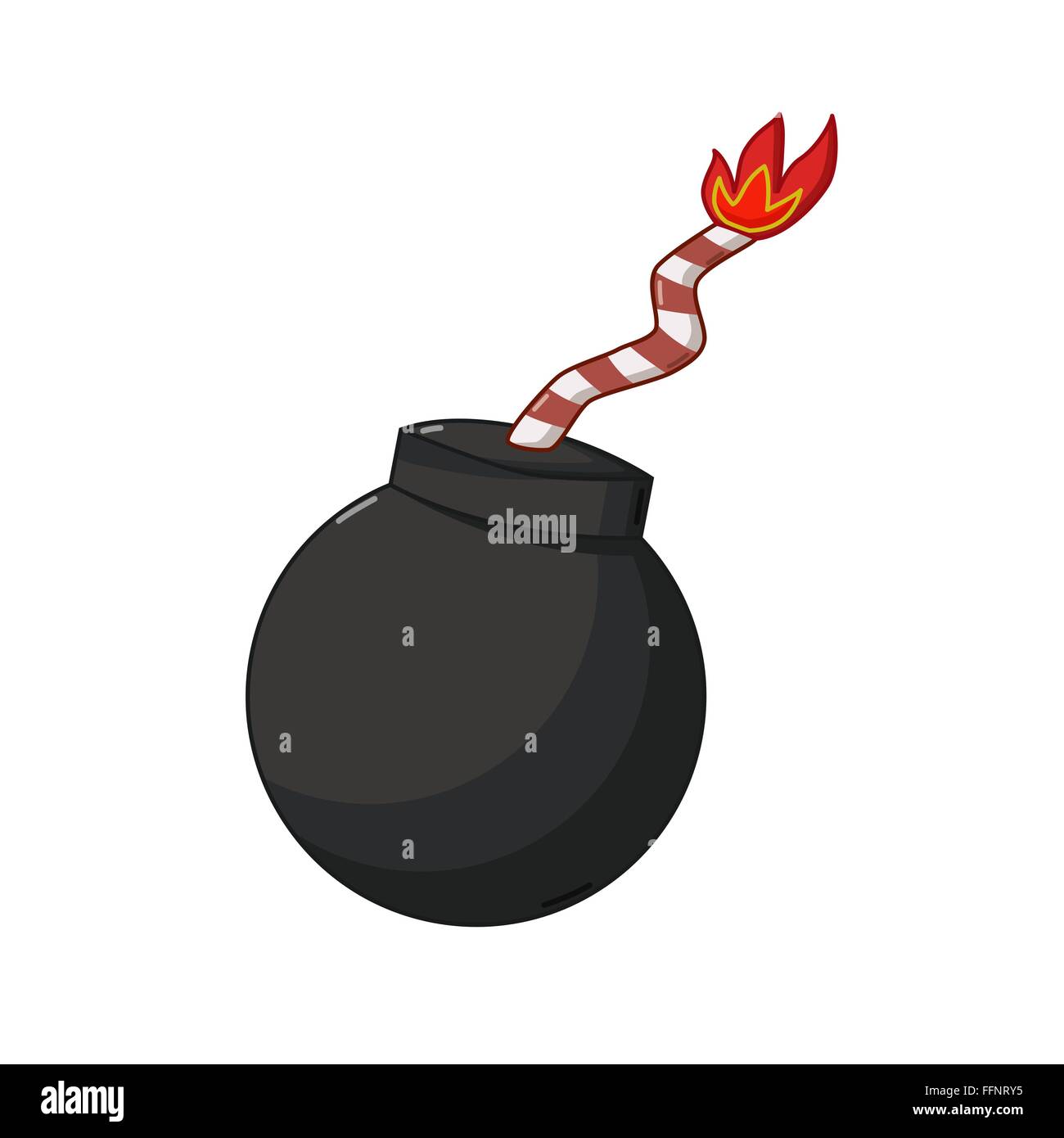 Isolated icon of bomb with fuse and flame in colors Stock Vector Image ...