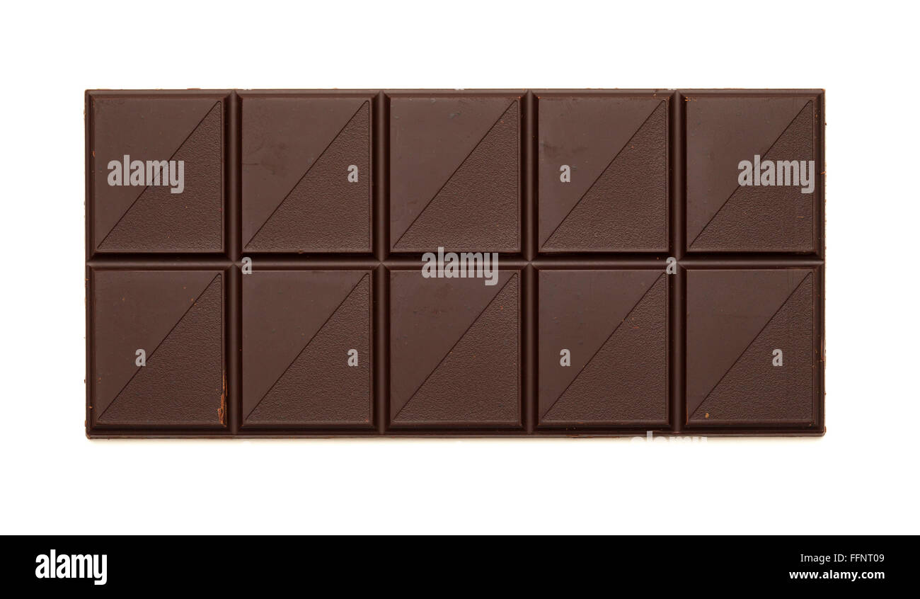 dark chocolate bar isolated on white background Stock Photo - Alamy