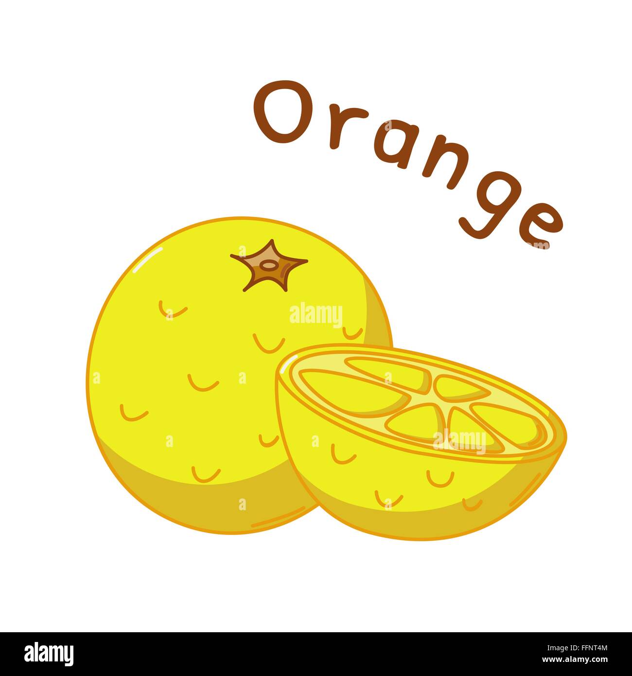 Isolated icon of raw orange with name Stock Vector Image & Art - Alamy