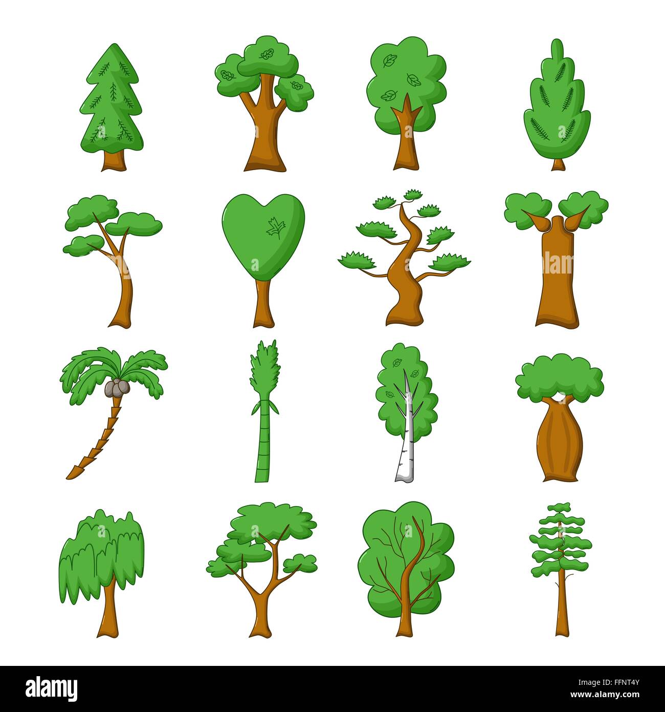 Cartoon trees Cut Out Stock Images & Pictures - Alamy
