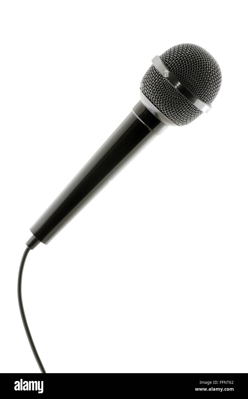 dynamic microphone on white background, microphone with line isolated ...
