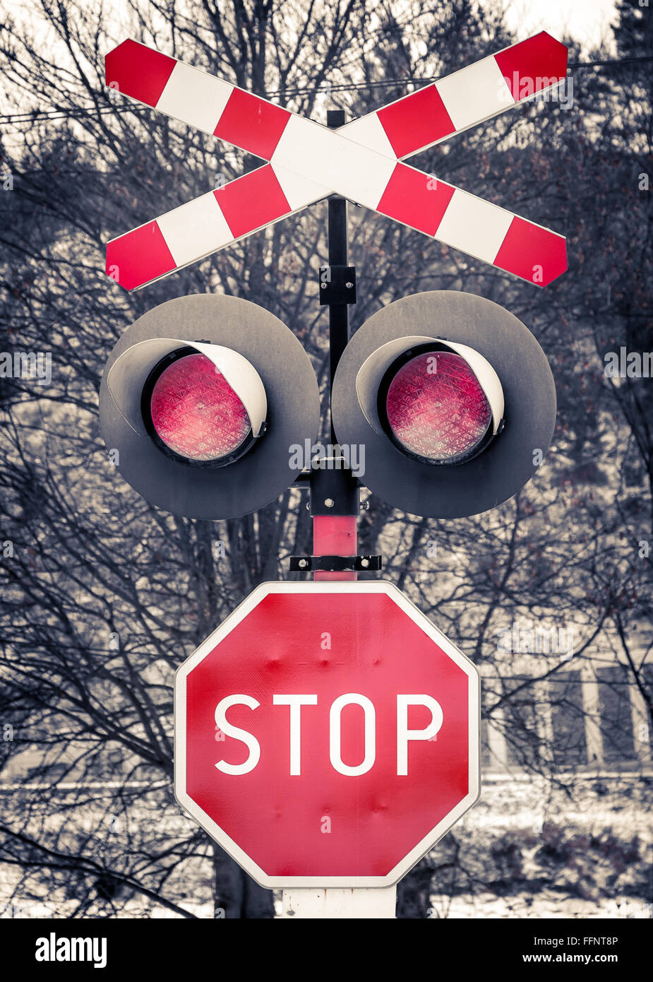 Train stop red signal hi-res stock photography and images - Alamy
