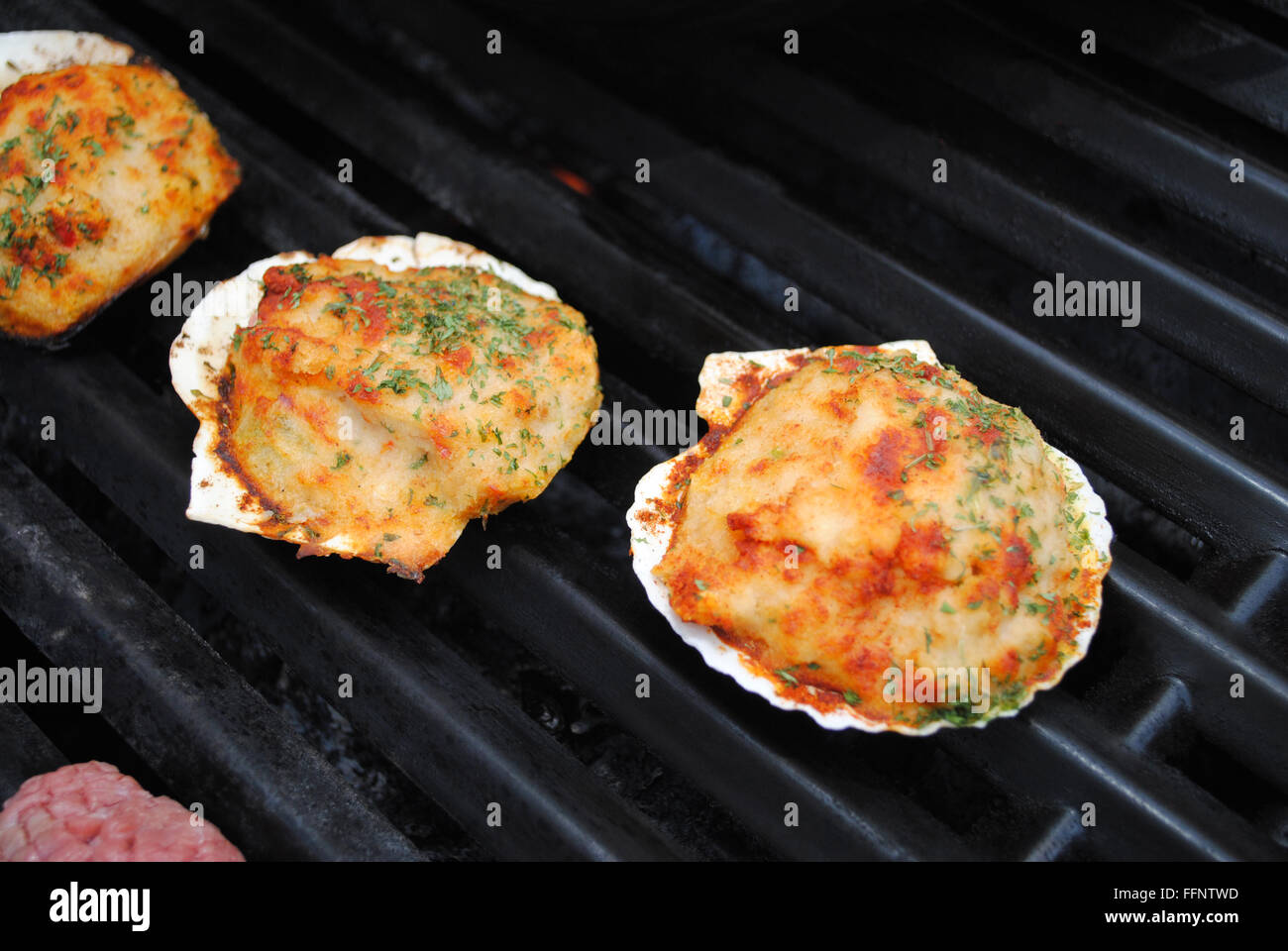 Grilling Summertime Stuffed Clam Shells Stock Photo - Alamy