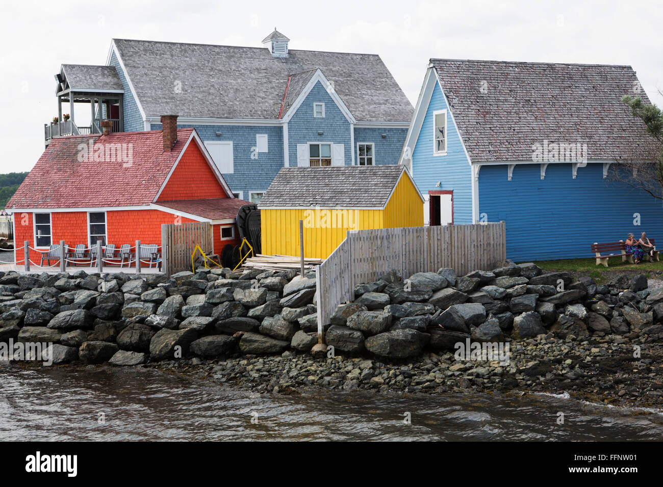 Colourful buildings on the Hector Heritage Quay in Nova Scotia, Canada ...