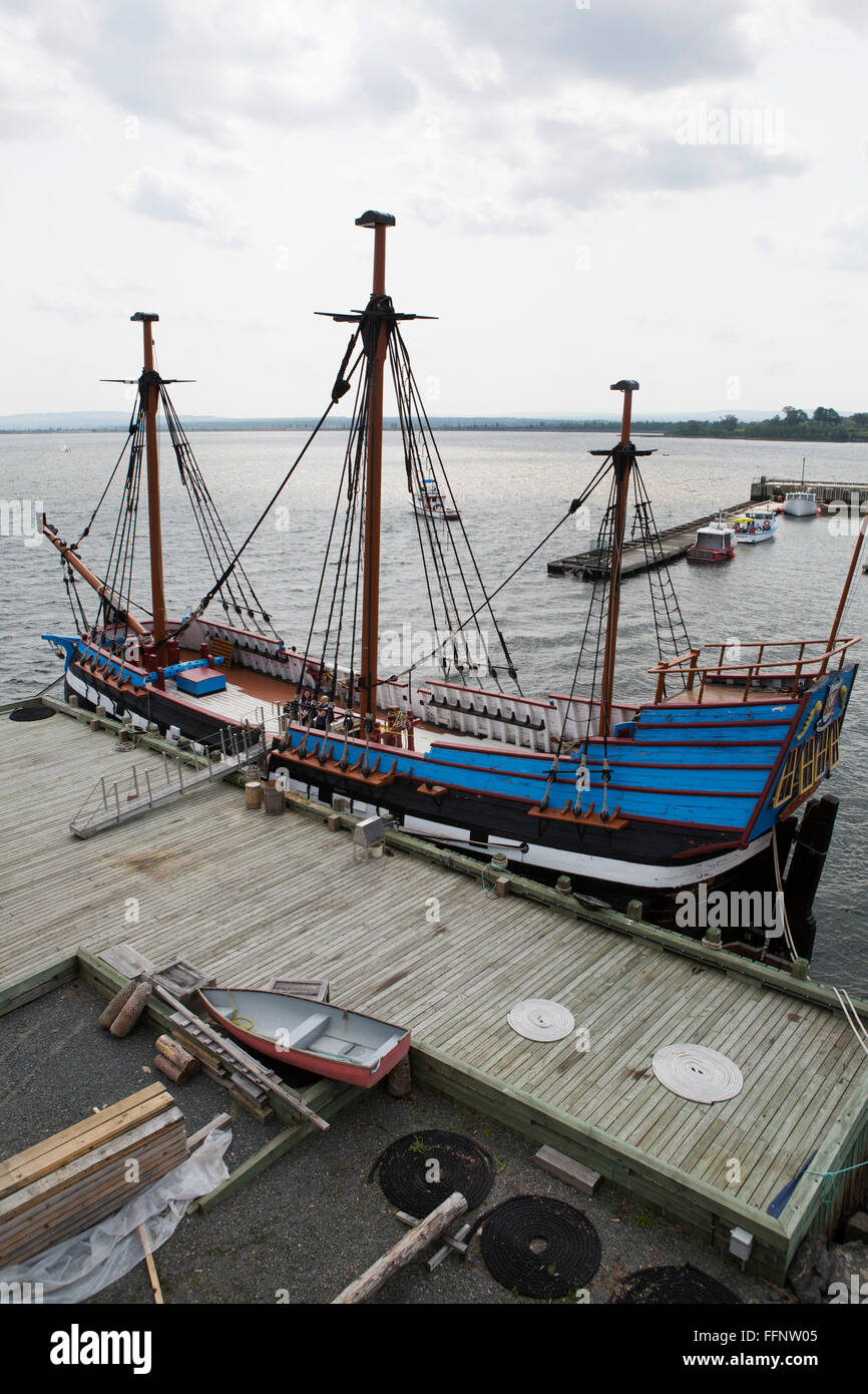 The Hector ship on the Hector Heritage Quay in Nova Scotia, Canada. The ...