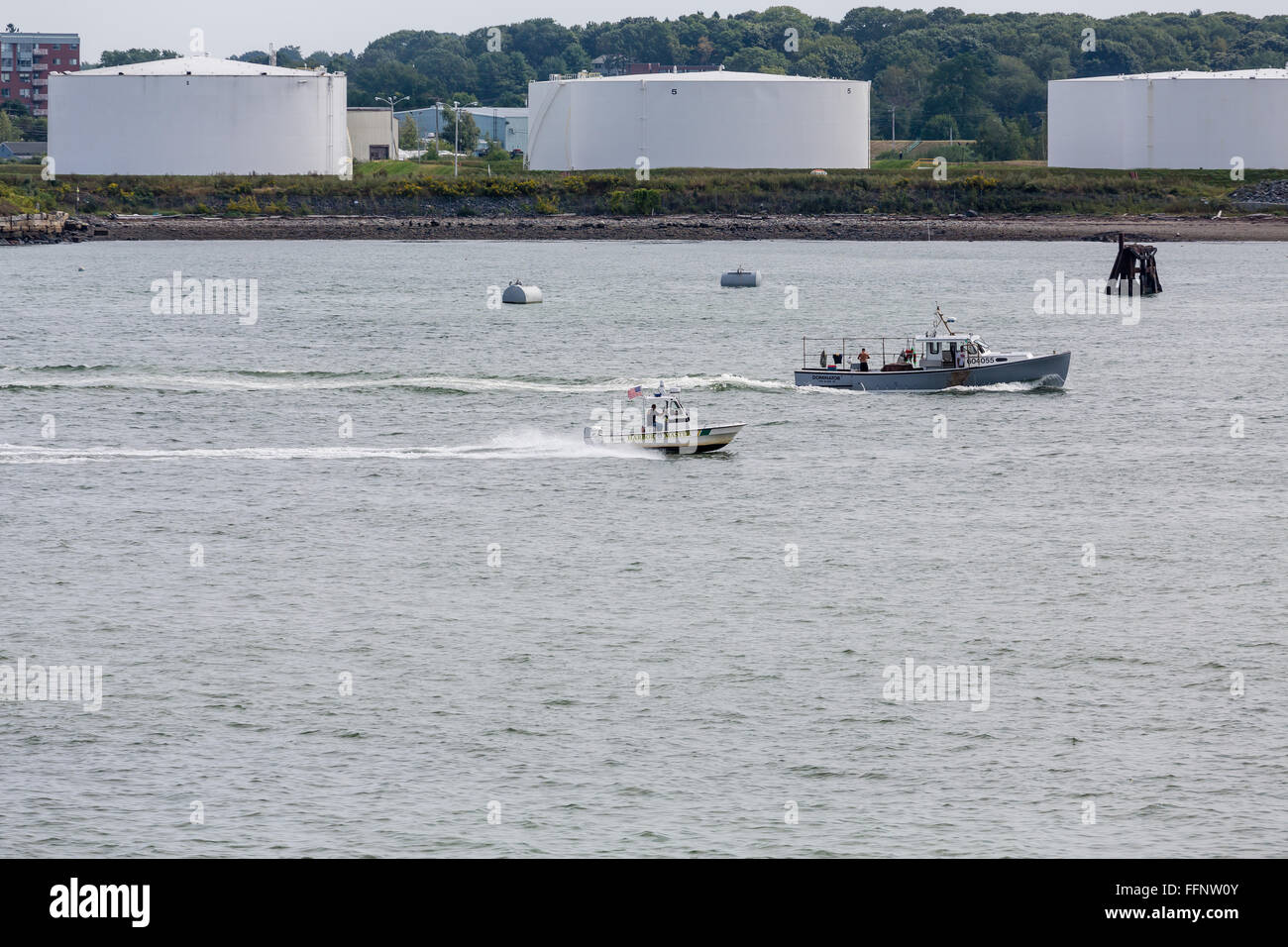 Harbor Master and Three Tanks in Portland, Maine Stock Photo - Alamy