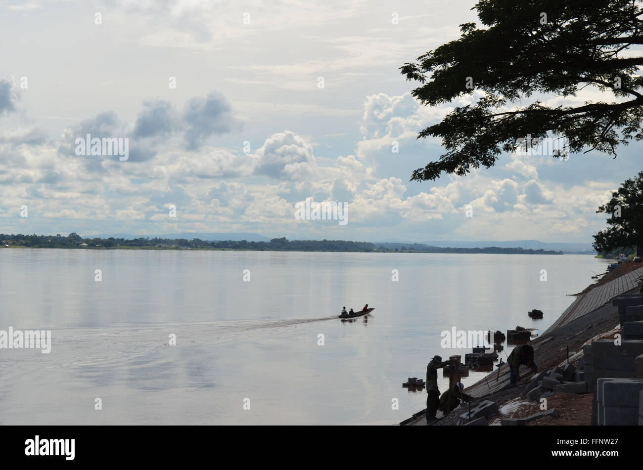 River scene along Mekong in Laos Stock Photo - Alamy