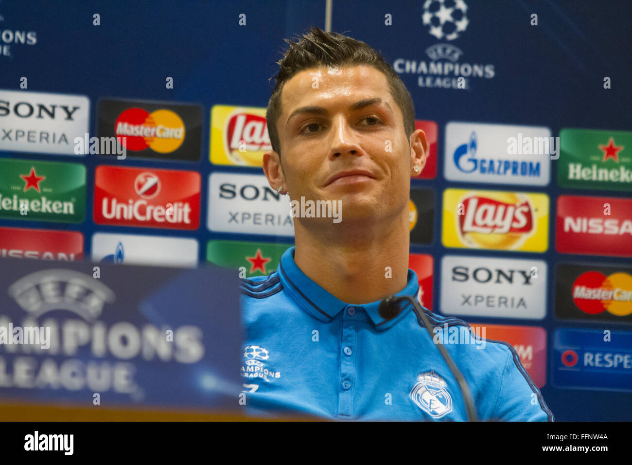 Rome, Italy. 16th Feb, 2016. Real Madrid striker Cristiano Ronaldo ...