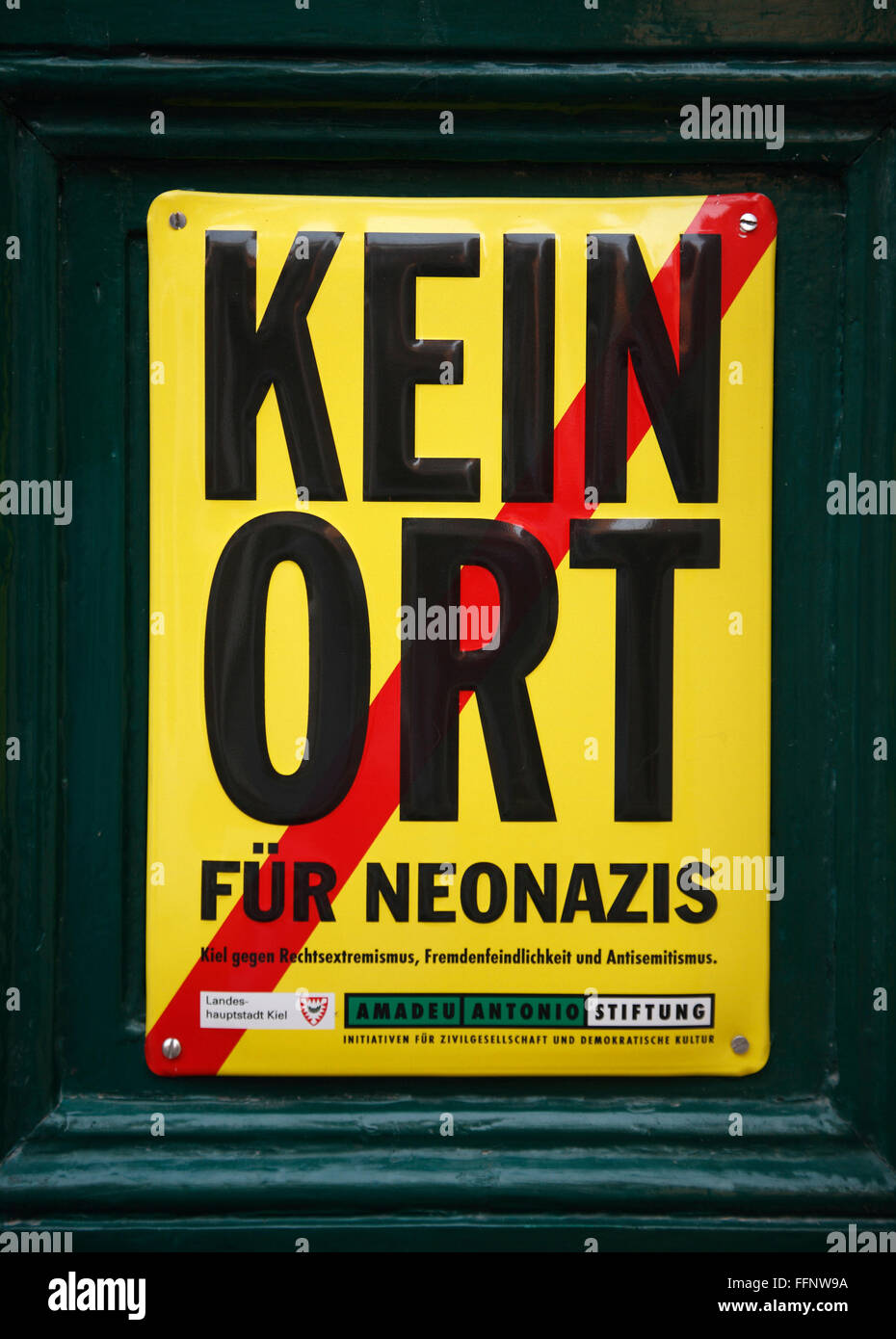 Sign against Nazis, Lauenburg, Schleswig-Holstein, Germany, Europe ...