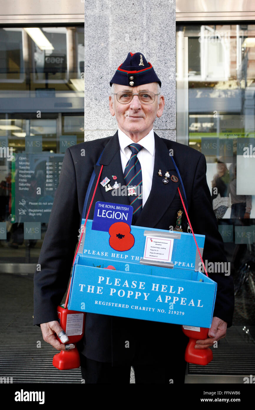 Royal British Legion Poppy Collection in Leeds, Yorkshire, UK Stock ...