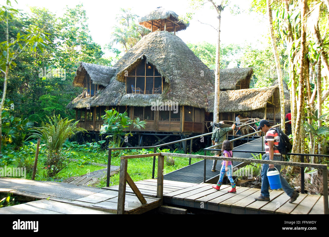 Sacha Lodge in the Amazon river region of Ecuador Stock Photo - Alamy