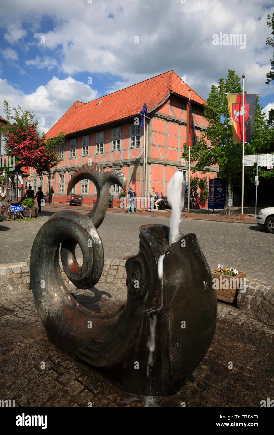 Town hall in Hitzacker / Elbe, Lower Saxony, Germany, Europe Stock ...
