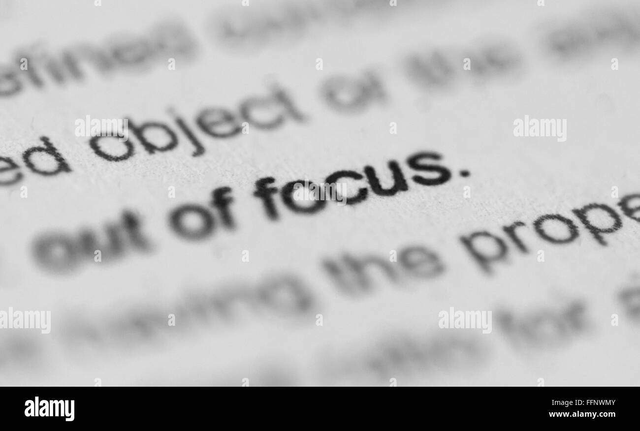 The word 'Focus' photographed in focus Stock Photo - Alamy